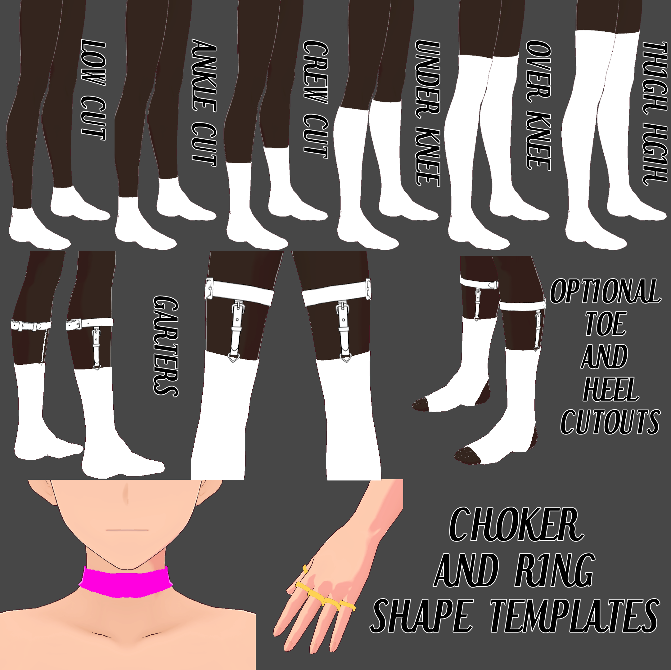 Vroid Body Layer Clothing Shape Template Kit - 404DOTEXE - BOOTH