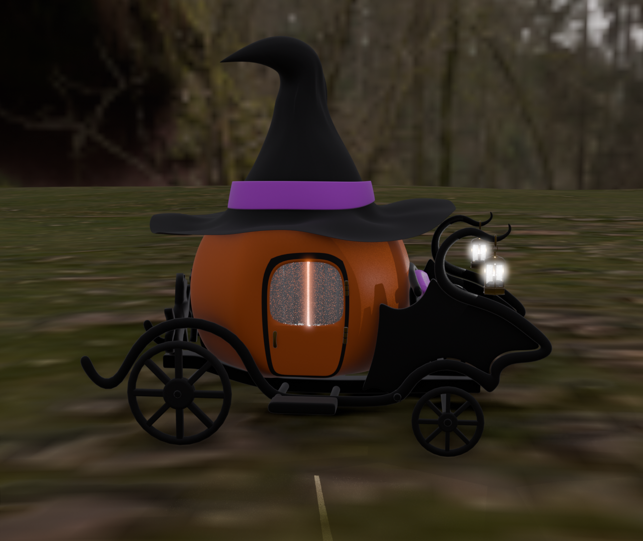 【Blender】ジャックオーランタンの馬車 jack o lantern carriage【VRChat】 - BlenderEffect ...