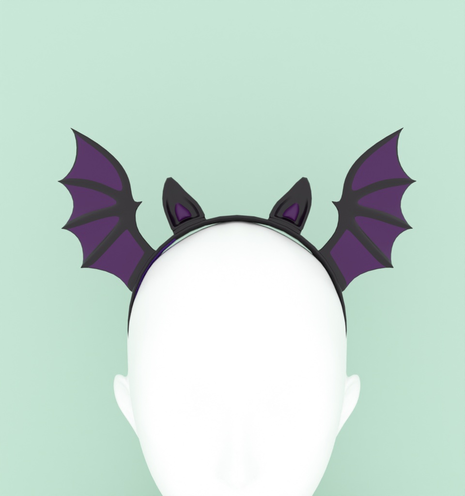 【Blender】 蝙蝠のカチューシャ bat headband【VRChat】 - BlenderEffect - BOOTH