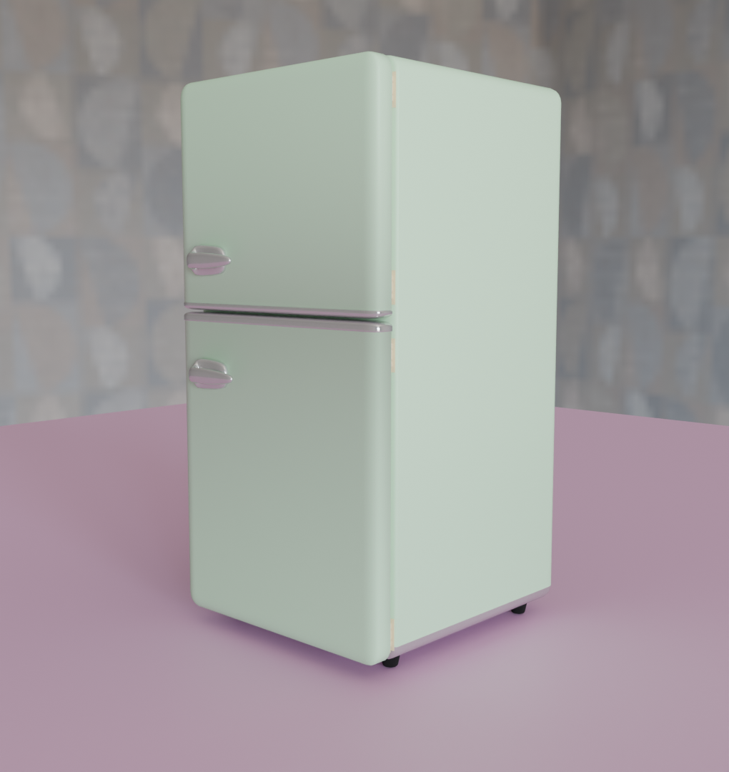 【Blender】 かわいいレトロ冷蔵庫 kawaii retro refrigerator【VRChat】 - BlenderEffect ...
