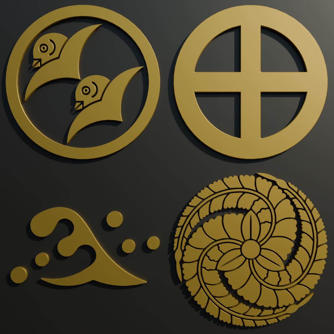 【Blender】 戦国武将の家紋キット Sengoku Warlord's Family Crest Kit - BlenderEffect ...