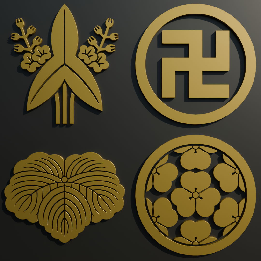 【Blender】 戦国武将の家紋キット Sengoku Warlord's Family Crest Kit - BlenderEffect ...