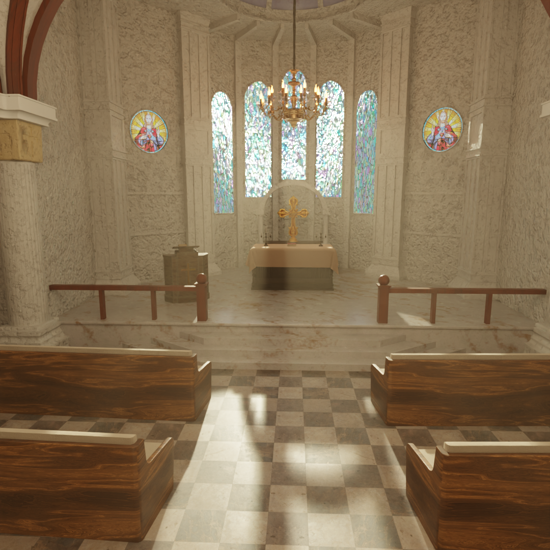 【Blender】 教会セット – 柔らかな光の礼拝堂 Church Set – Chapel of Soft Light ...