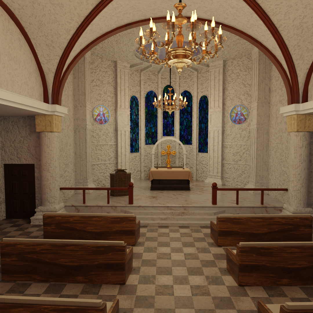 【Blender】 教会セット – 柔らかな光の礼拝堂 Church Set – Chapel of Soft Light ...