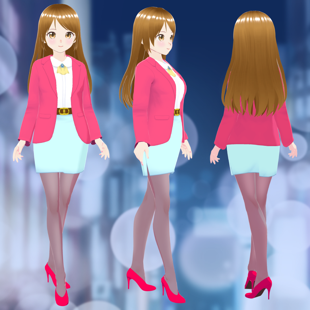 【スーツ】昭和のバブルなOLちゃん【VRoid衣装＆アバター】 - まねきねこマン - BOOTH