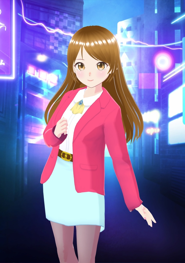 【スーツ】昭和のバブルなOLちゃん【VRoid衣装＆アバター】 - まねきねこマン - BOOTH