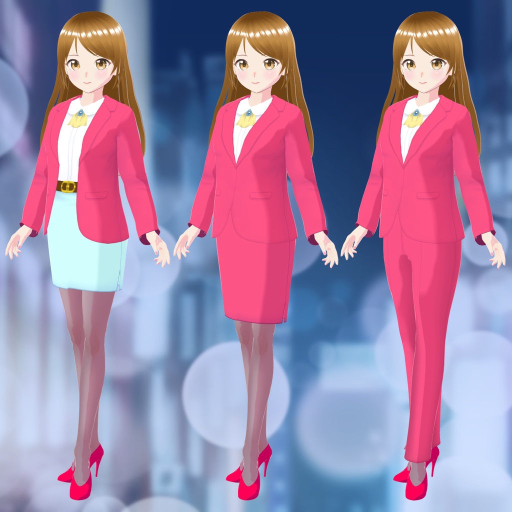 【スーツ】昭和のバブルなOLちゃん【VRoid衣装＆アバター】 - まねきねこマン - BOOTH