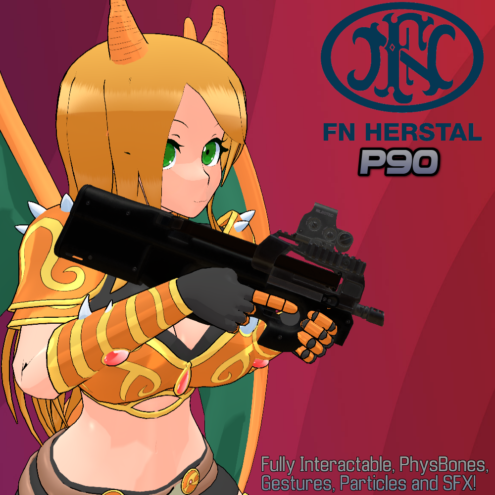 FN P90 PDW | PhysBones / Gestures Controlled - Fukaziroh - BOOTH