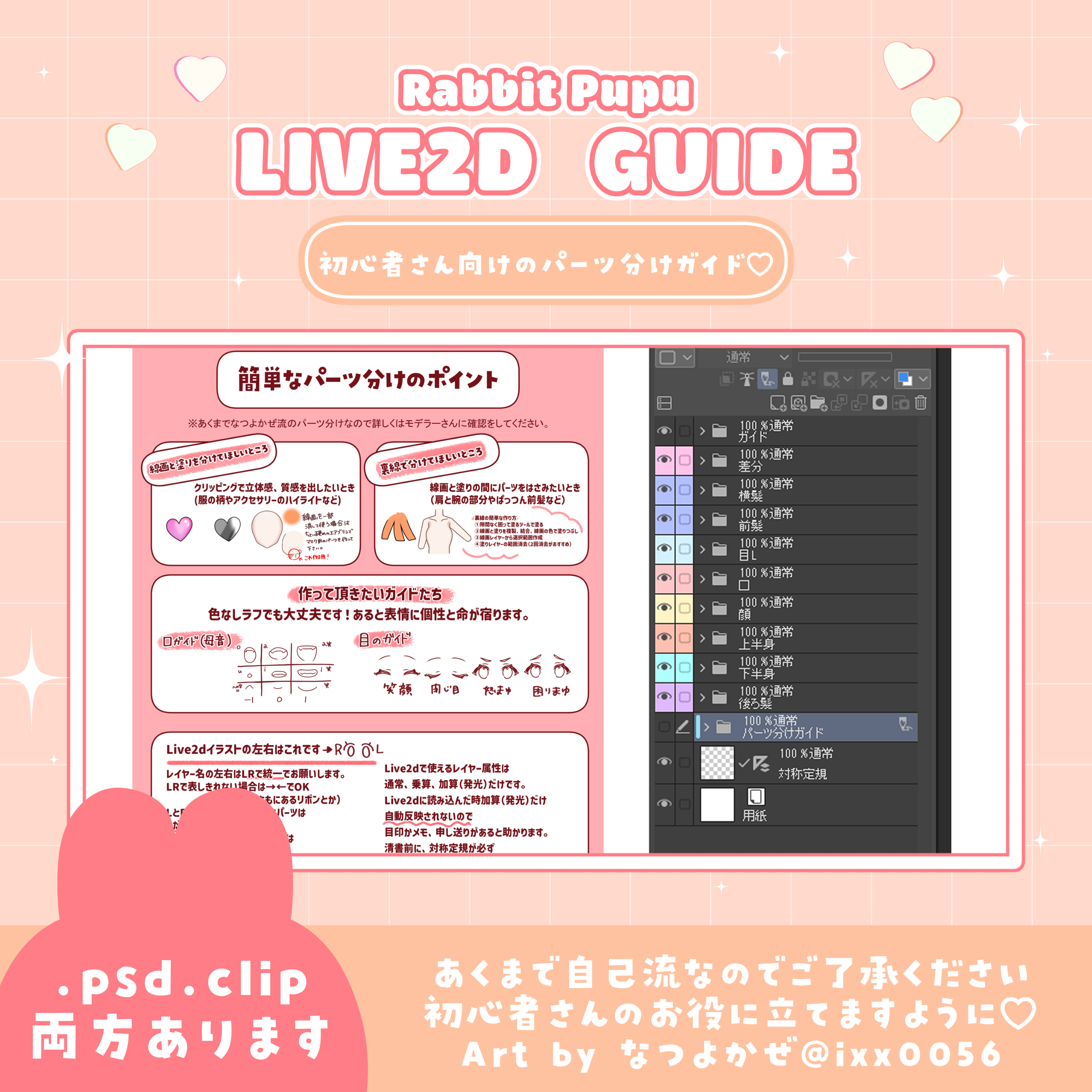 Vtuberモデルパーツ分けガイド＆レイヤーガイド - Rabbit Pupu - BOOTH