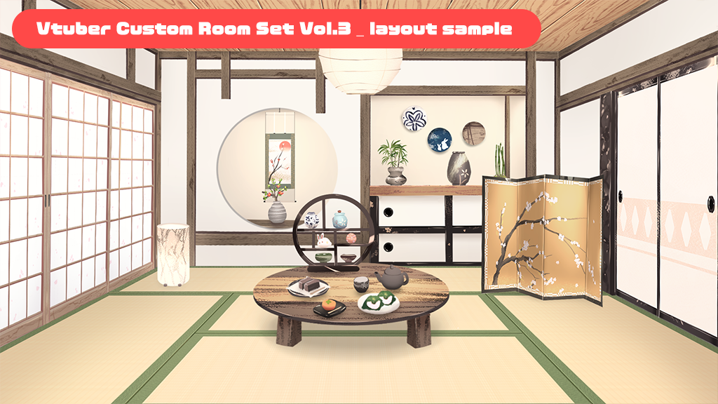 【Japanese style】Vtuber Custom Room Set Vol.3【Background Created by ...