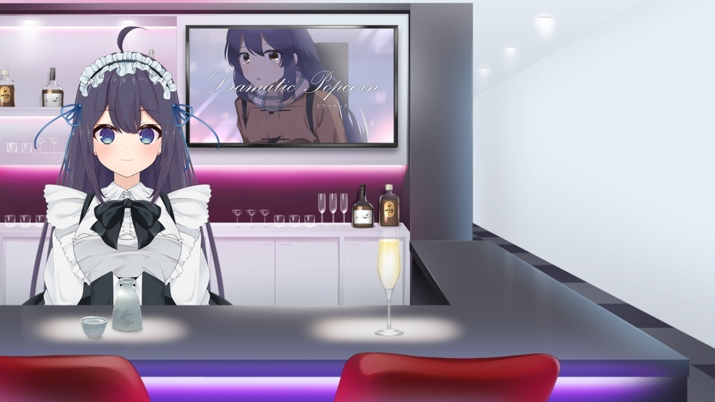 【Bar counter】Vtuber Custom Room Set Vol.7【Background Created by ...