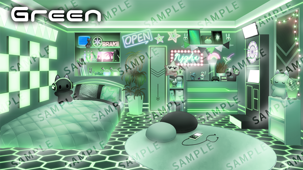 【Gaming＆Cyber】Vtuber Custom Room Set Vol.8【Background Created by ...