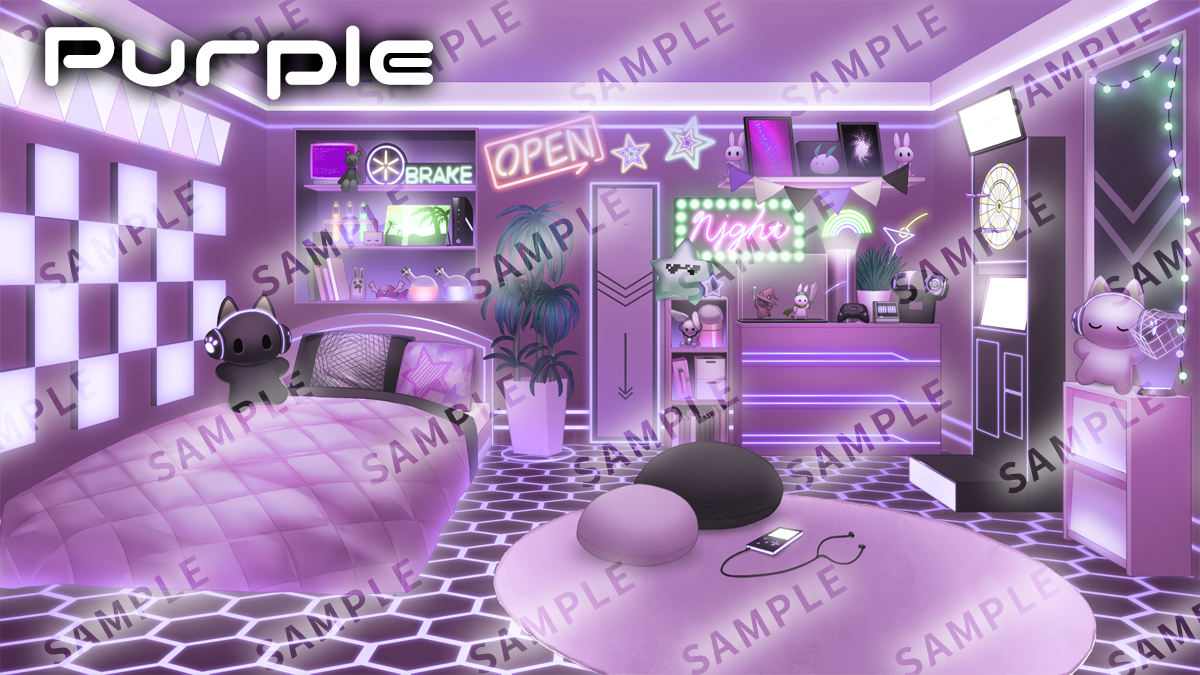 【Gaming＆Cyber】Vtuber Custom Room Set Vol.8【Background Created by ...
