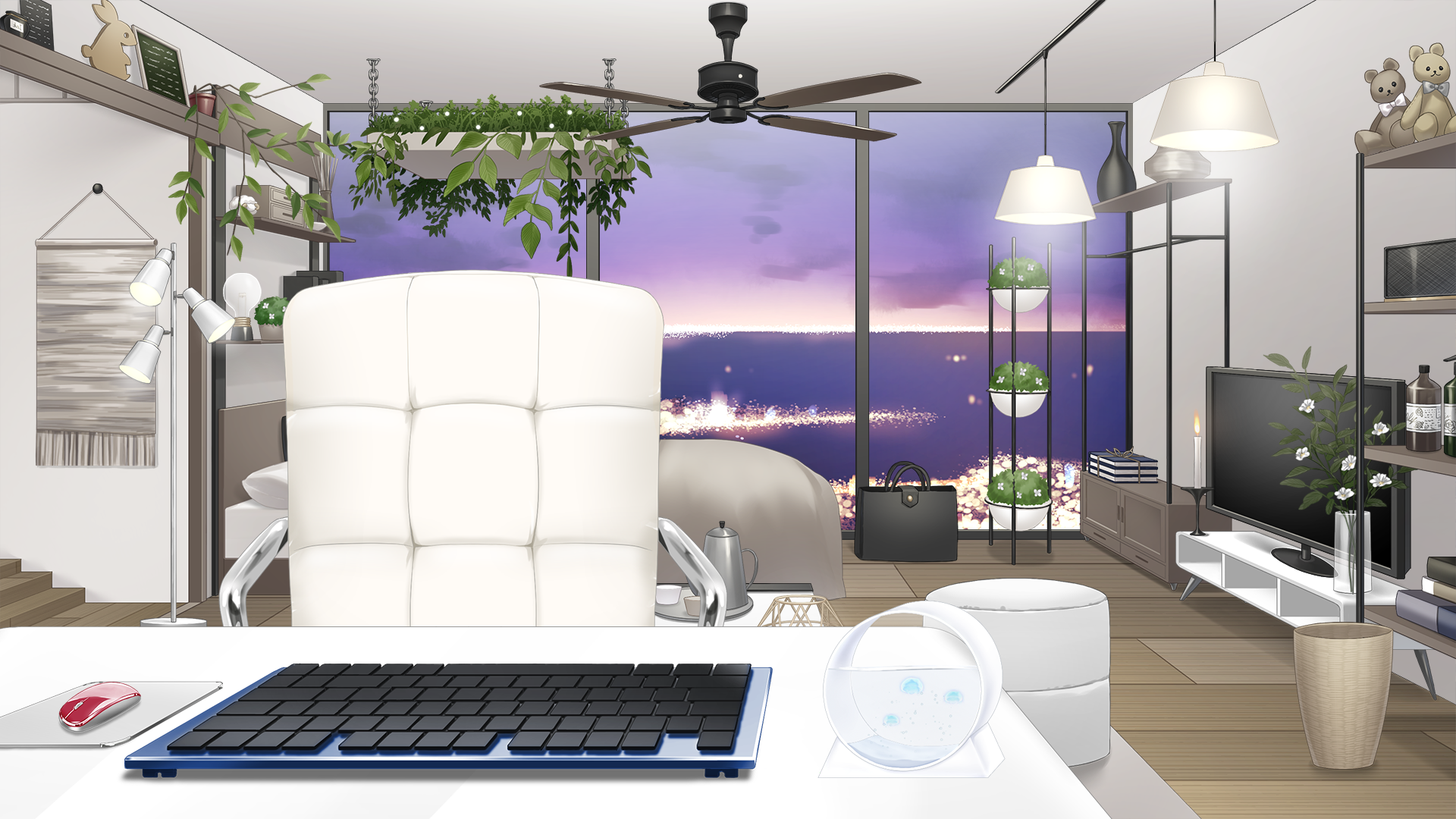 Streaming desk Set illustration【Vtuber's Room assets】 - Usanekomemory ...