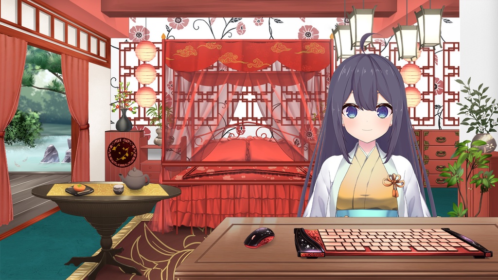【Vtuber Custom Room】Coordination room pack Vol.12 [Vintage Scarlet ...