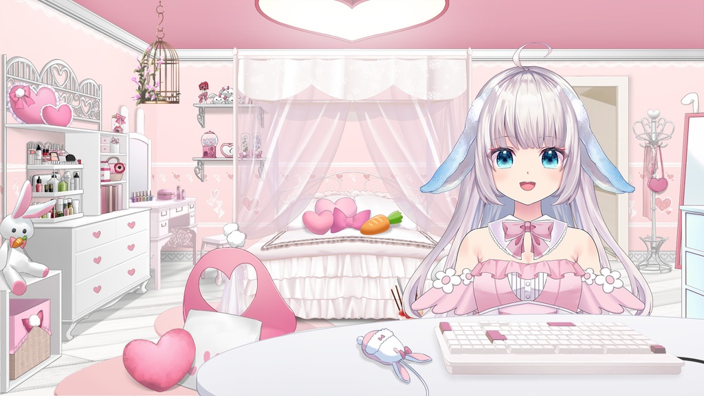 【Vtuber Custom Room】Coordination room pack Vol.15 [Pink Lapin ...