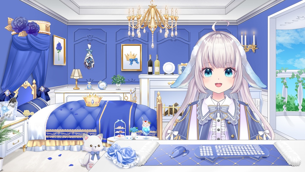 【Vtuber Custom Room】Coordination room pack Vol.16 [Sapphire Castle ...