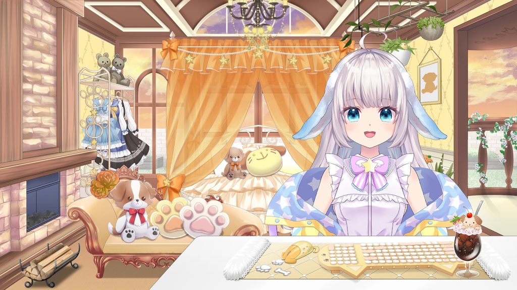 【Vtuber Custom Room】Coordination room pack Vol.17 [Fancy Yellow ...