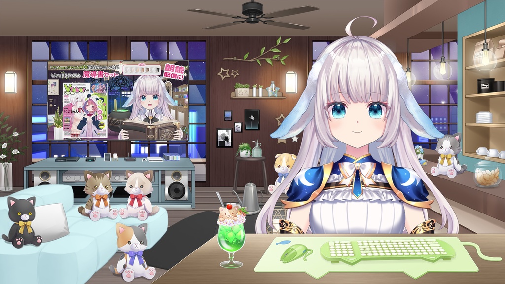 【Vtuber Custom Room】Coordination room pack Vol.24 [Cat Cafe ...