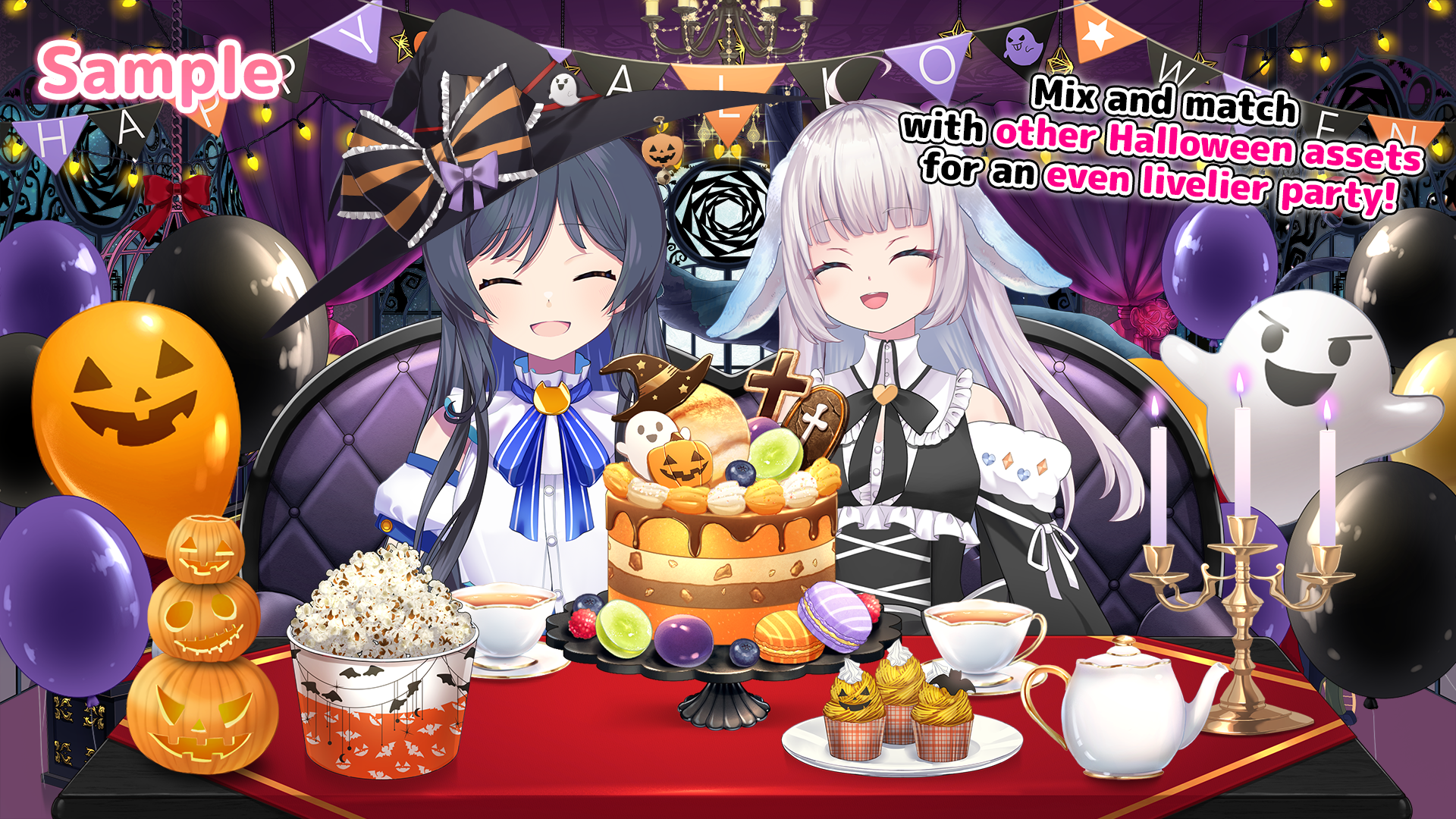 [Halloween Streaming Asset] Halloween Tea Party Set [Vtuber assets ...