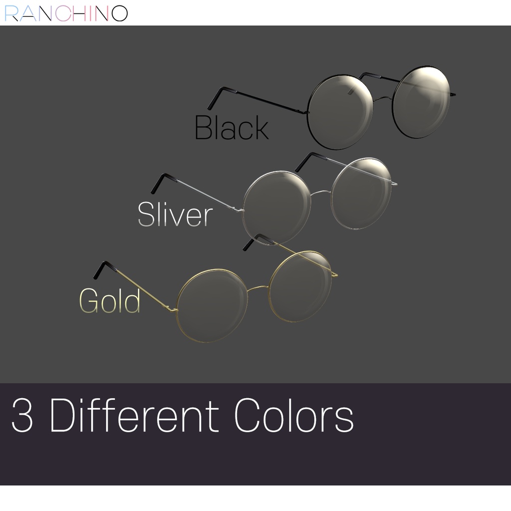 【VRchat】 Metal Frame Glasses [メタル素材丸眼鏡] - ranchino - BOOTH
