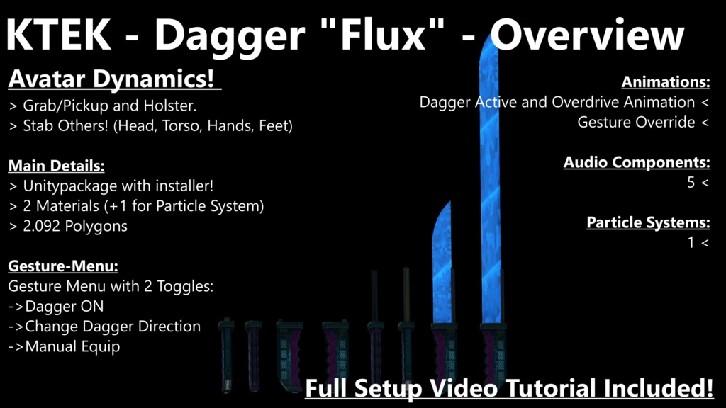 VRChat Plasma Dagger - [VRチャット, ダガー, 近接武器, アバターダイナミクス, 武器] - kyrowovrc ...