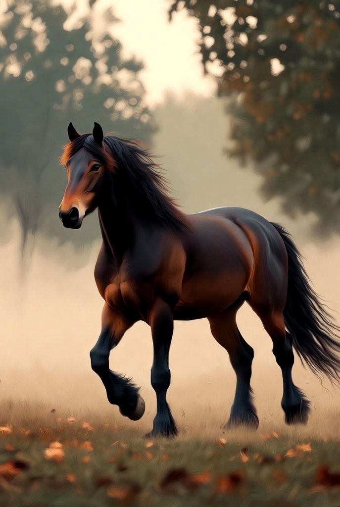 AI Horse Art Video Vol.6| Dark Brown・ Running AI生成 馬アート動画 Vol.6｜黒茶色・走る ...