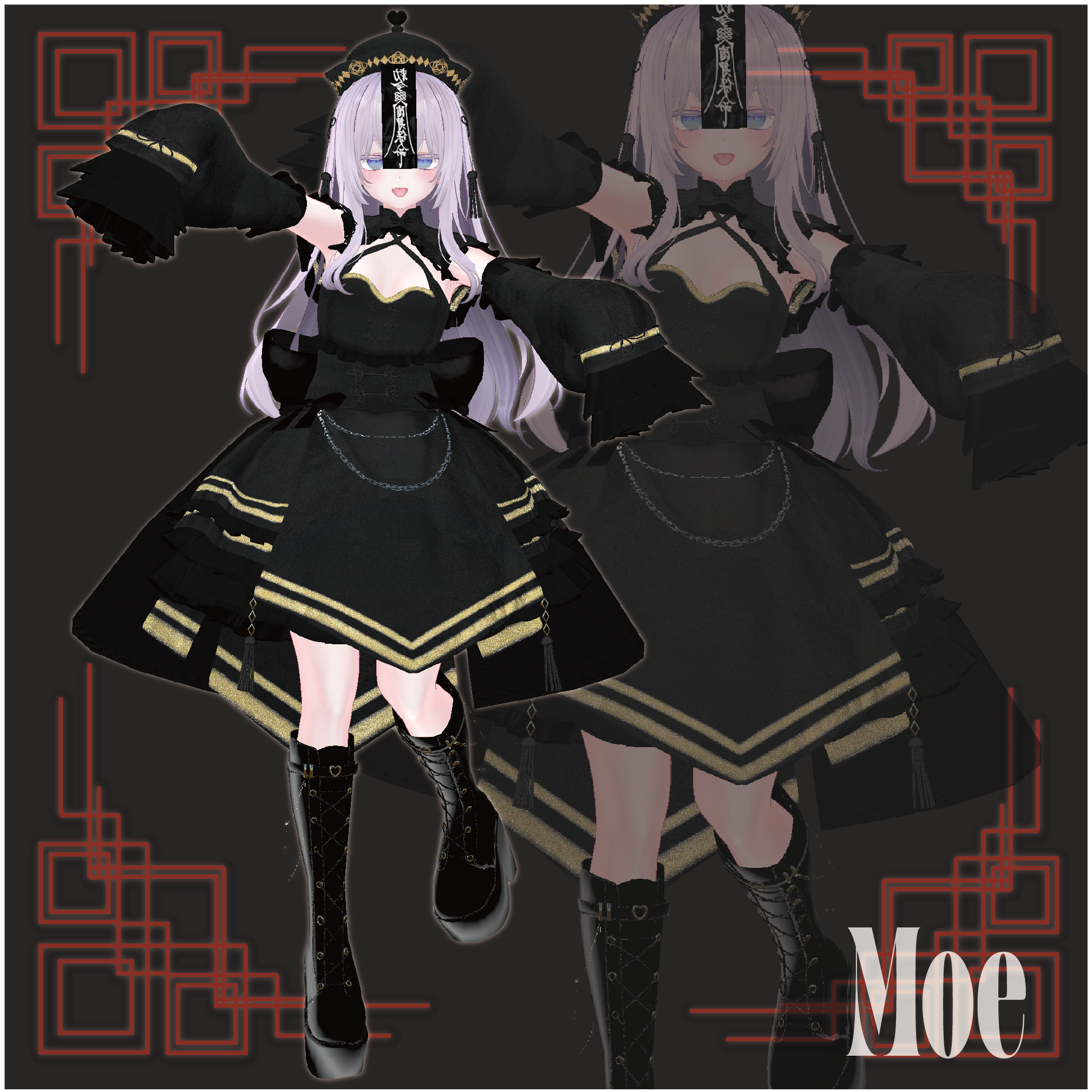【28アバター対応】DressyChina【VRChat】 - Ram Rabbit - BOOTH