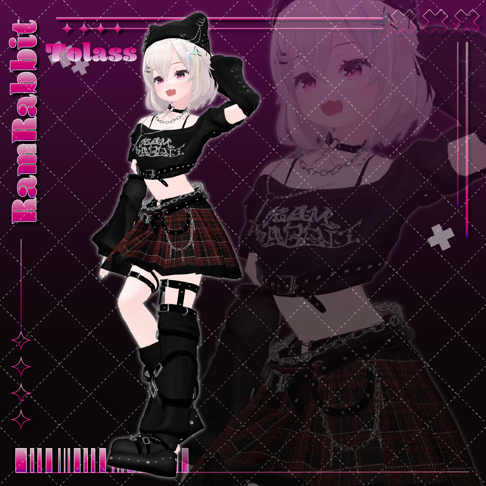 【23アバター対応】Candy Drop Punk【VRChat】 - Ram Rabbit - BOOTH