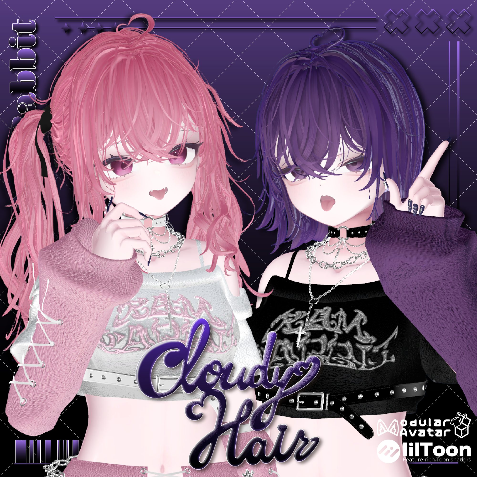 【26アバター対応】CloudyHair【VRChat】 - Ram Rabbit - BOOTH