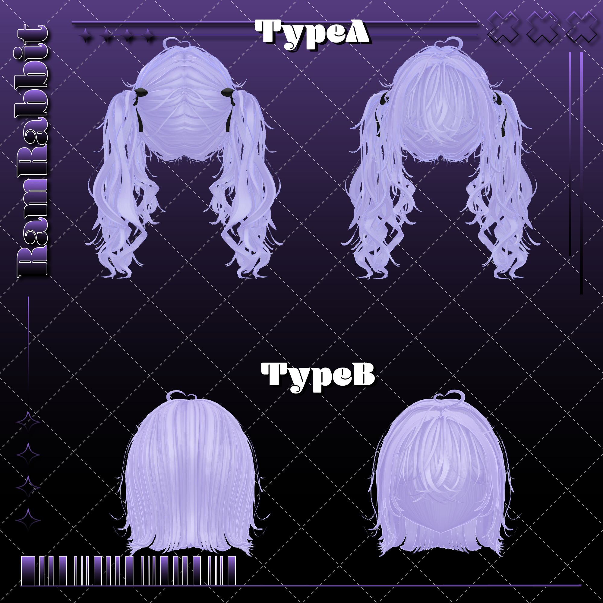 【26アバター対応】CloudyHair【VRChat】 - Ram Rabbit - BOOTH