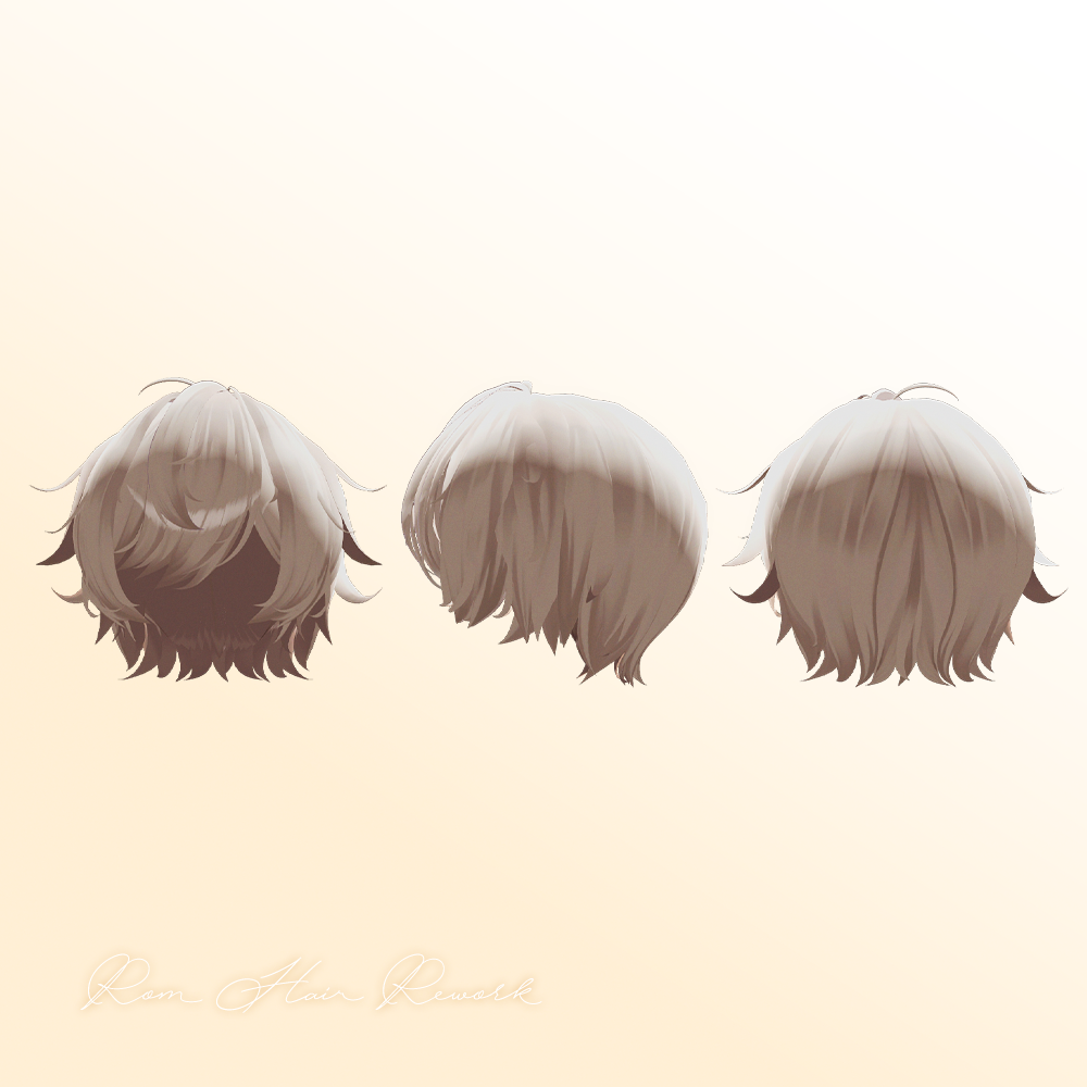 💛 Rom Hair ㅡ 【 VRChat Hair / 3Dヘア 】 - SweetCloud_3D - BOOTH