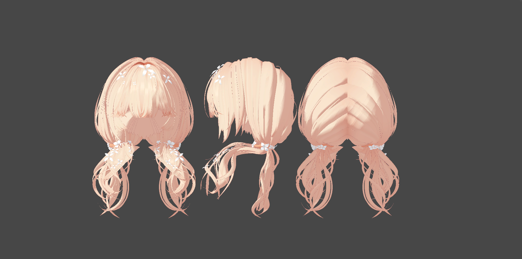 🌸フローラル·ヘア / floral hair ㅡ 【 VRChat Hair 】 - SweetCloud_3D - BOOTH