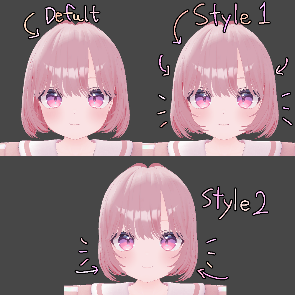 💞 bob hair new (No.2) ㅡ 【 VRChat Hair / 3Dヘアモデル】 - SweetCloud_3D - BOOTH