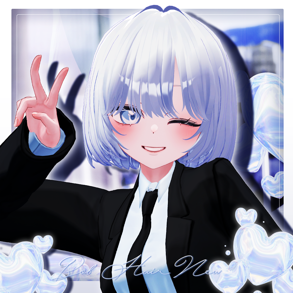 💞 bob hair new (No.2) ㅡ 【 VRChat Hair / 3Dヘアモデル】 - SweetCloud_3D - BOOTH