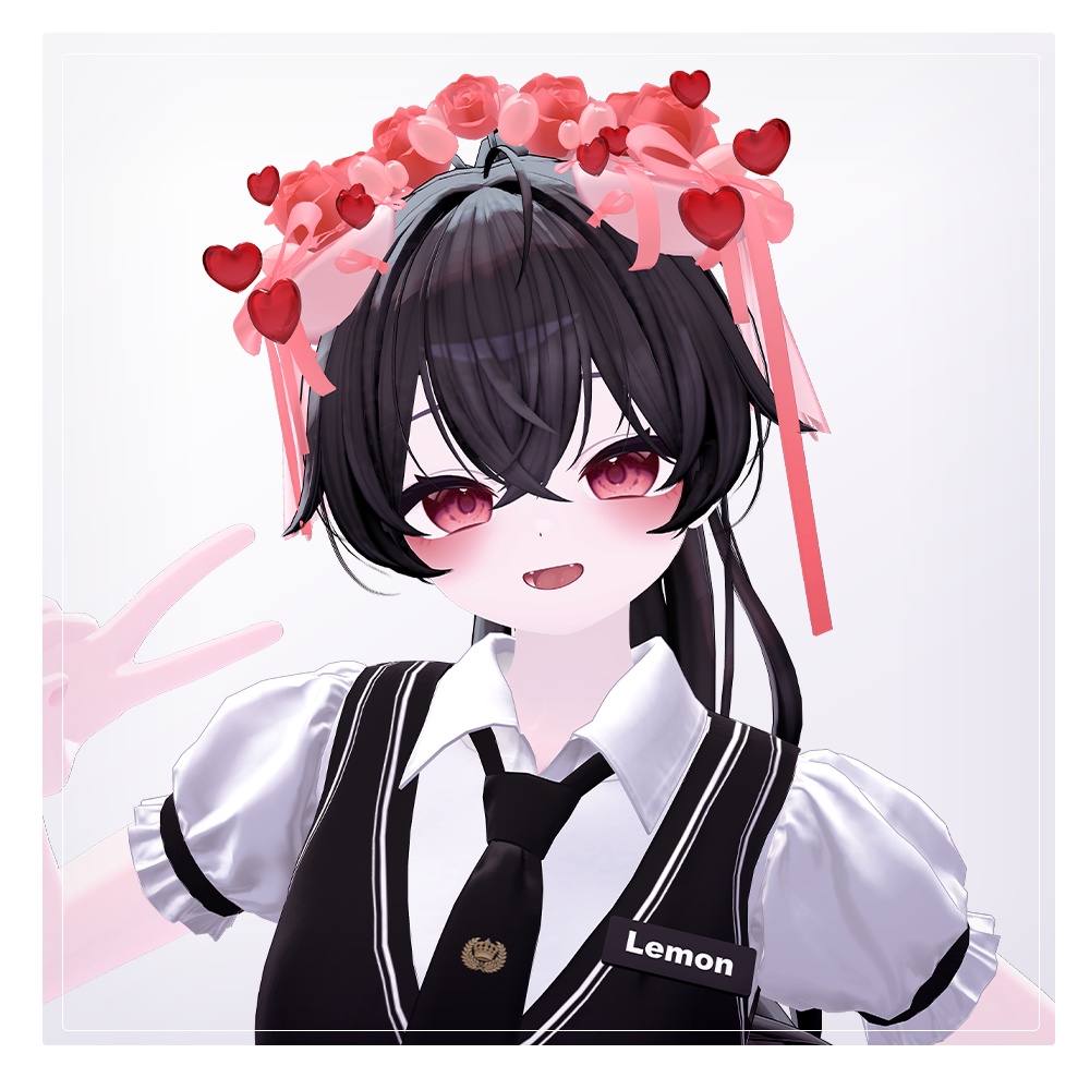 バラの花束と角 Rose Bouquet Horn【 VRChat アクセサリー/ VRChat Accessories ...