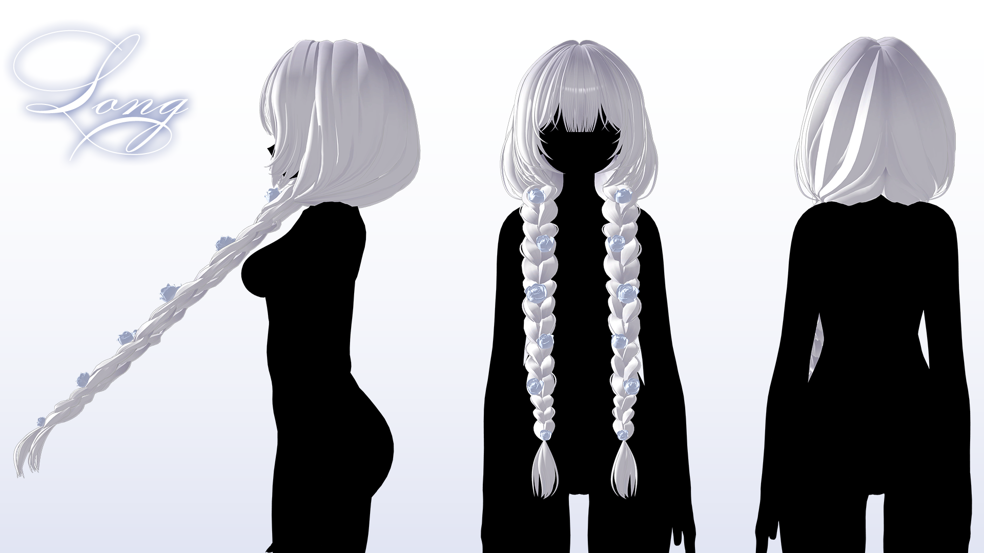 2 Type 🌹 Rose blooming braided hair - VRChat Hair / VRChat ヘア ...