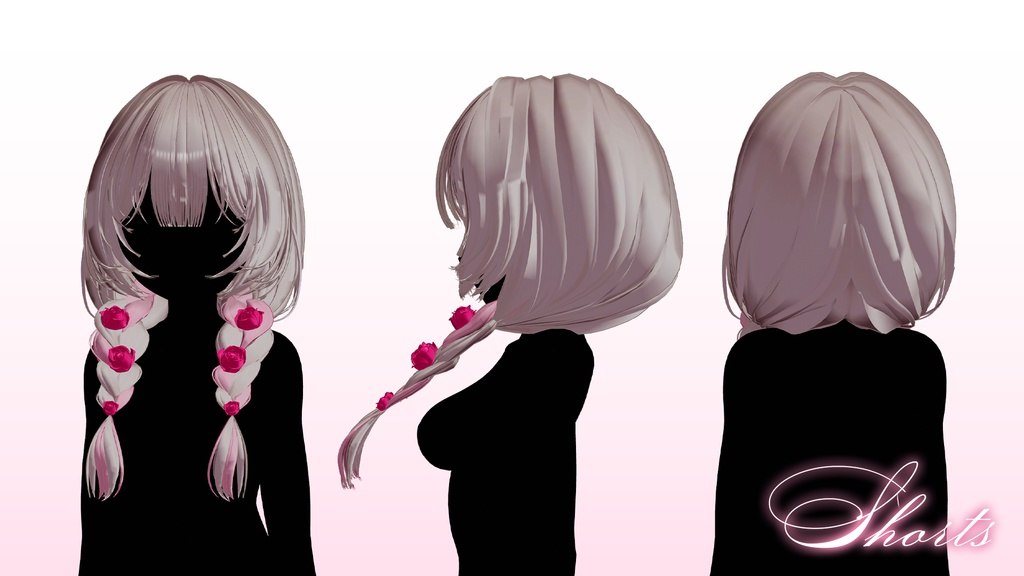 2 Type 🌹 Rose blooming braided hair - VRChat Hair / VRChat ヘア ...