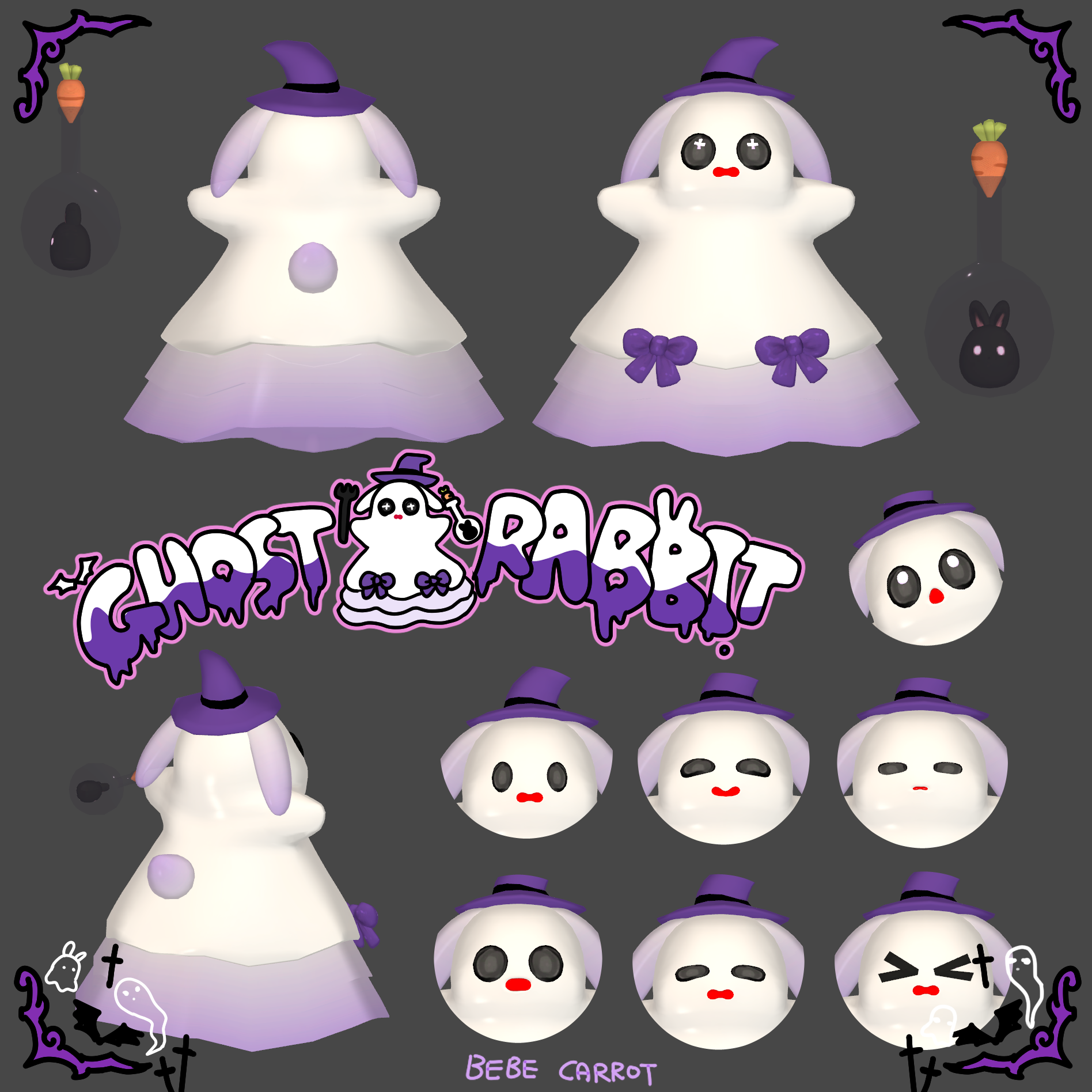 Ghost Rabbit avatar & doll ハロウィン Halloween - bebecarrot - BOOTH