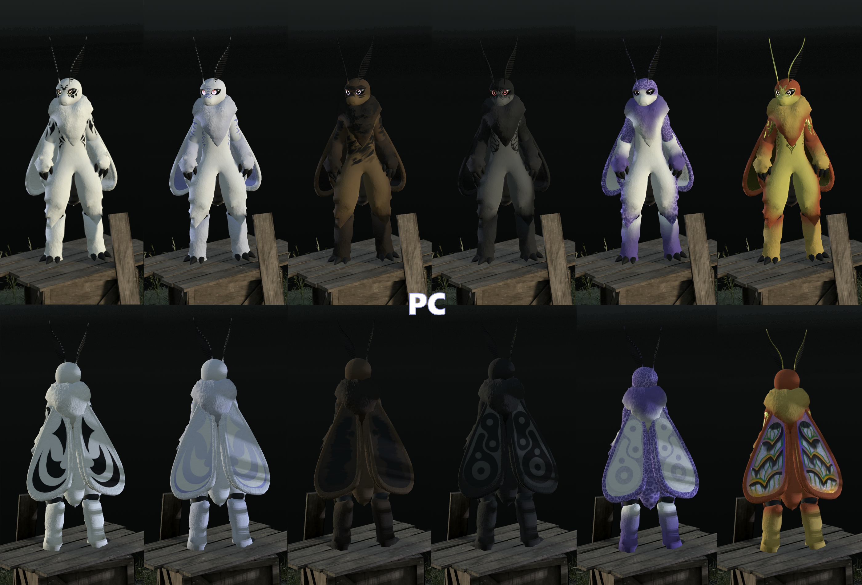 Fluffy Moth avatar for VRChat [Quest/PC] [Substance painter files ...