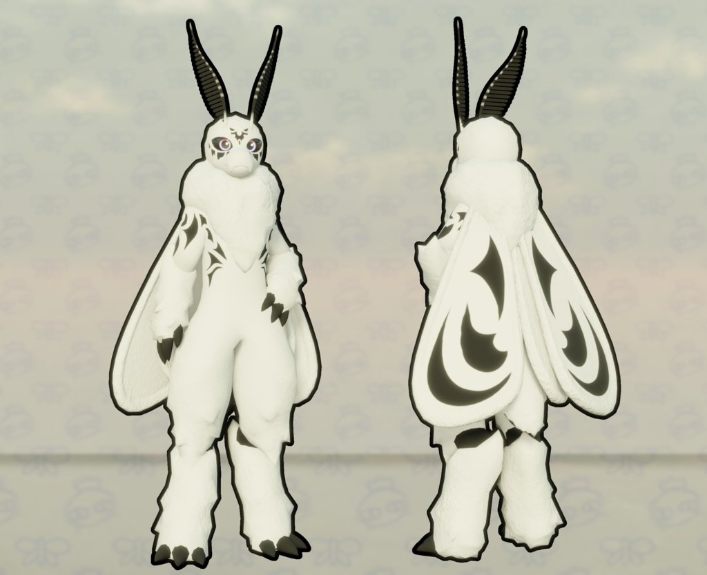 Fluffy Moth avatar for VRChat [Quest/PC] [Substance painter files ...