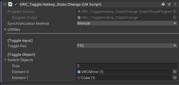 [VRC/Udon] Toggle Hotkey Script - Aparche Laboratory - BOOTH