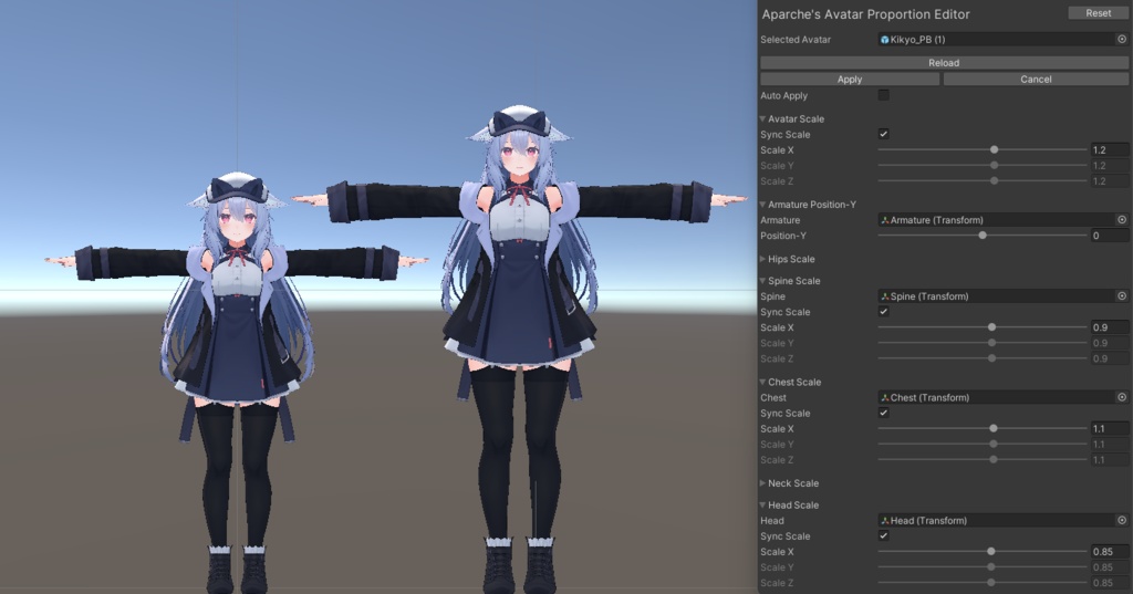 [VRC] Avatar Proportion Editor (Unity Tool) v1.02a - Aparche Laboratory ...