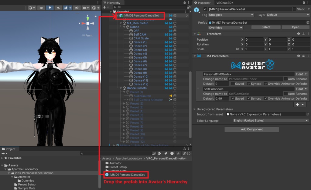 [VRC] Personal Dance Emotion【簡単アバターMMDメニュー】 - Aparche Laboratory - BOOTH