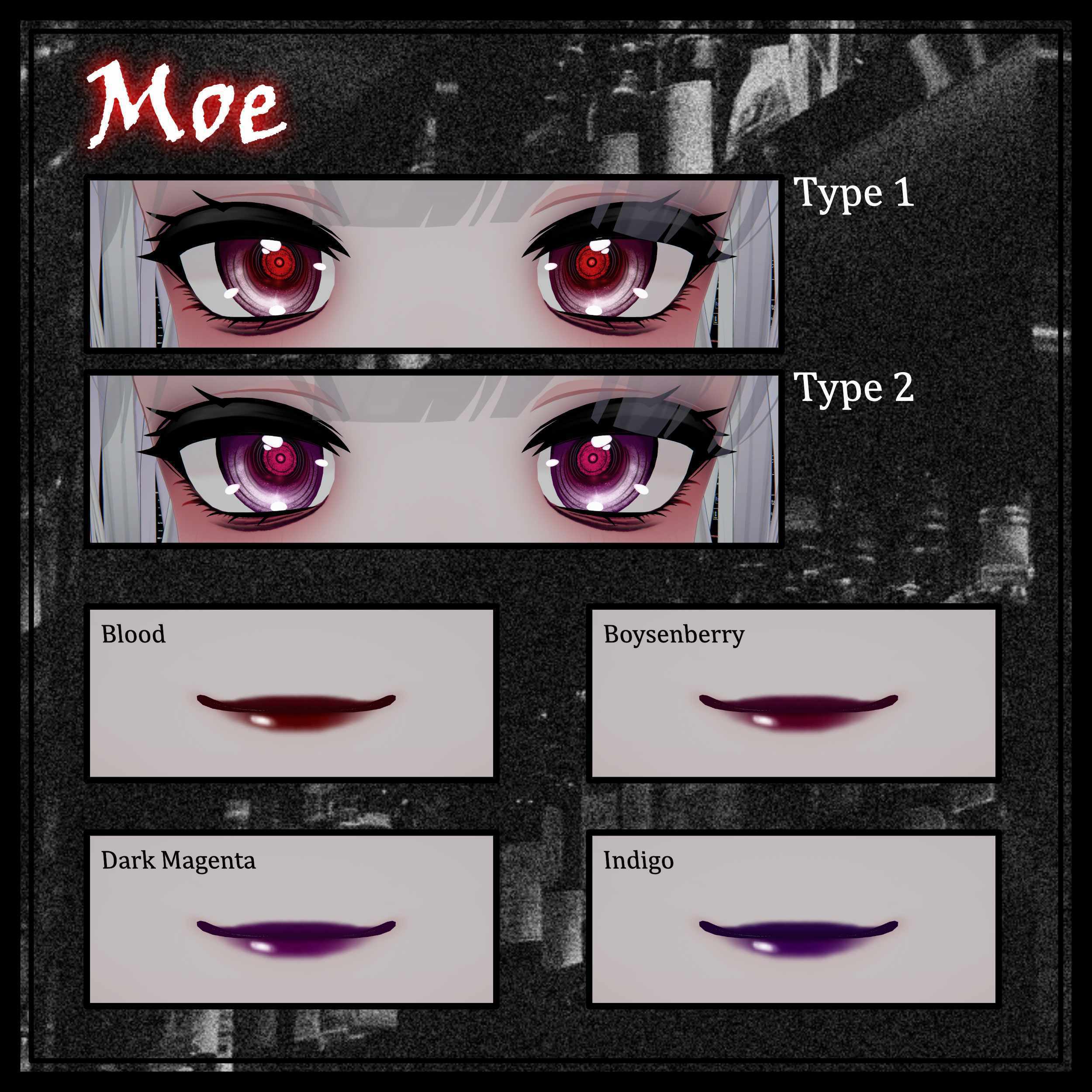 [12 Avatars] Delirium Eyes and Make Up Textures - Kandake's Nest - BOOTH