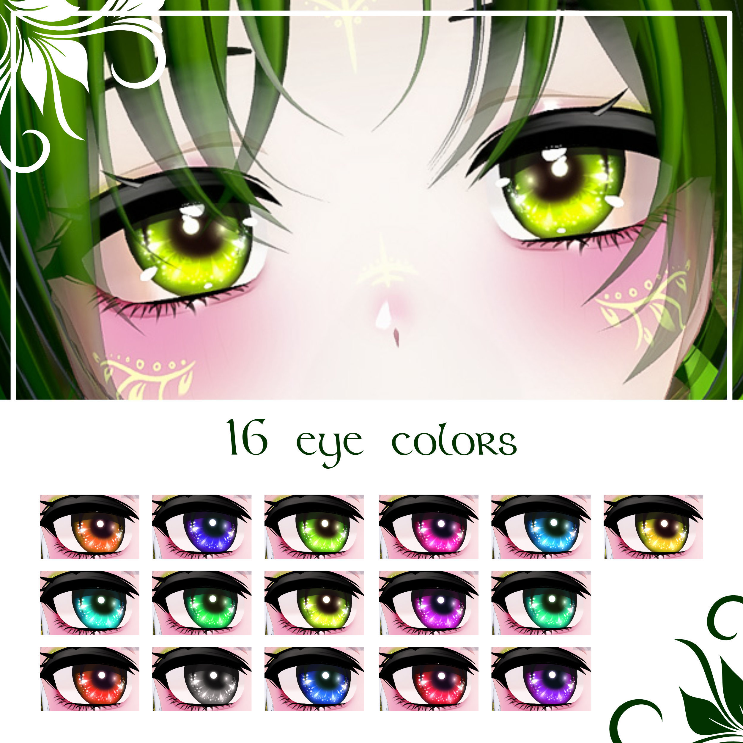 [12 Avatars] Dryad Eyes, Make Up and Tattoos Textures - Kandake's Nest ...
