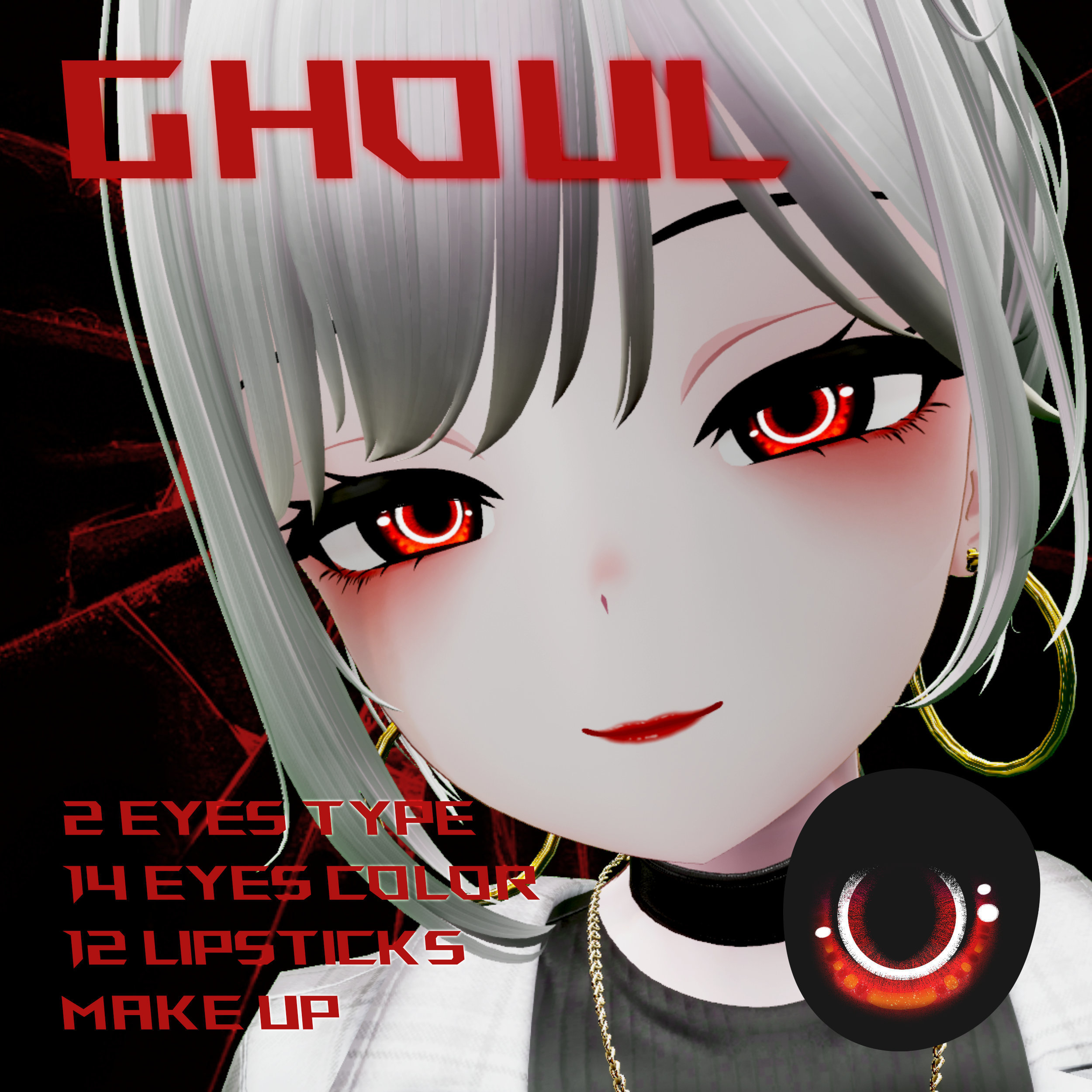 [8 Avatars] Ghoul Eyes and Make Up Textures - Kandake's Nest - BOOTH