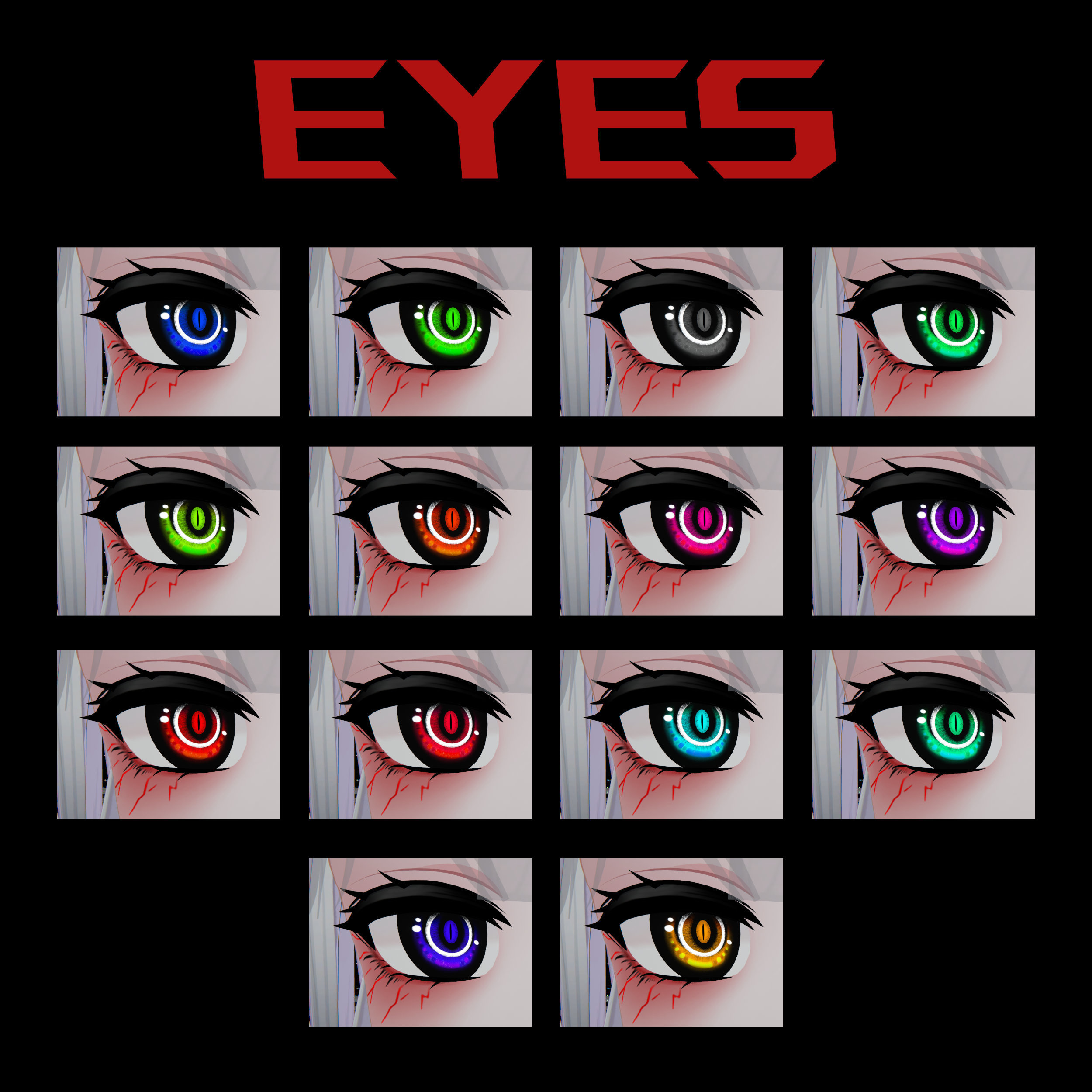 [8 Avatars] Ghoul Eyes and Make Up Textures - Kandake's Nest - BOOTH