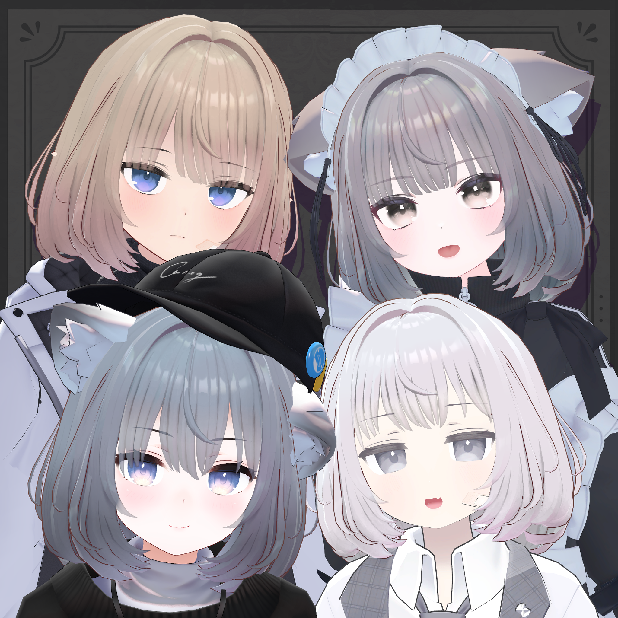 【33アバター対応】ふわもふミディアムヘア -Fuwamofu Medium Hair-【PB対応】 - 苺ラボ3D - BOOTH