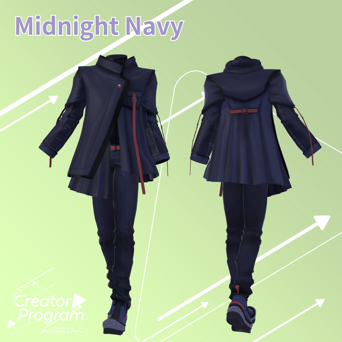 Asymmetry Pleats Coat Outfit - VRChat Men's Clothing / CP11 ...